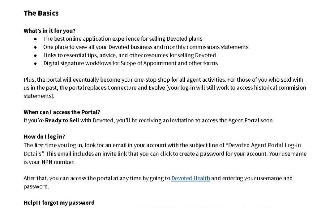Devoted Health Agent Portal Quick Start Guide | Agent Pipeline