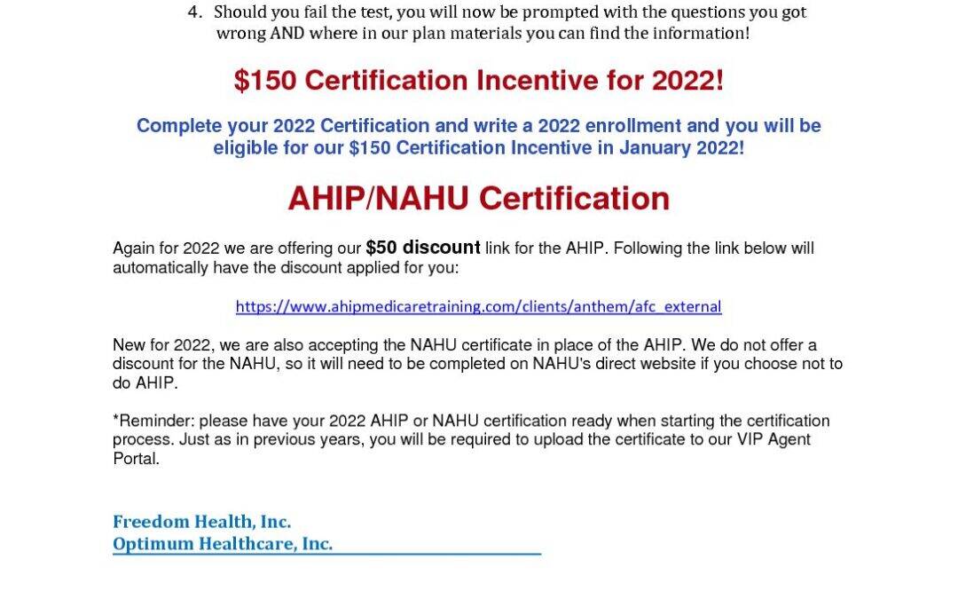 Freedom-Optimum – 2022 Certification Now Available (1) | Agent Pipeline